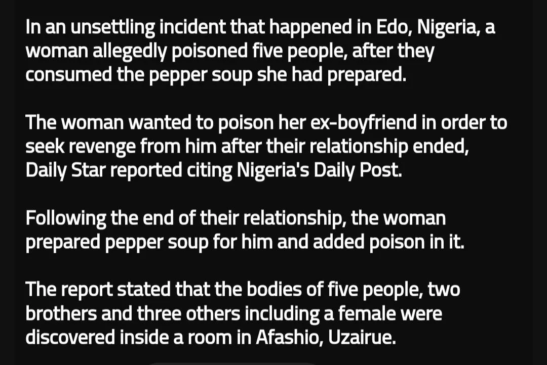 disaster - Woman Trying To Poison Boyfreind Kills 5 | Goregrish